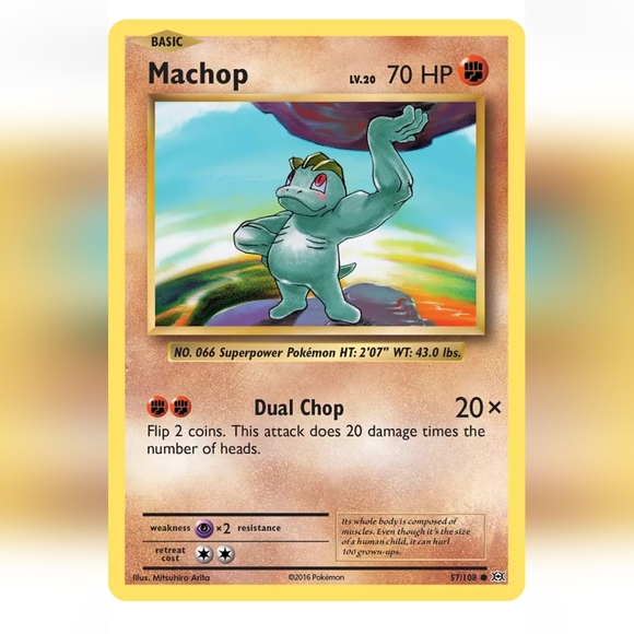 Pokemon | Toys | Machop Pokemon Card 7 Hp 5708 | Poshmark
